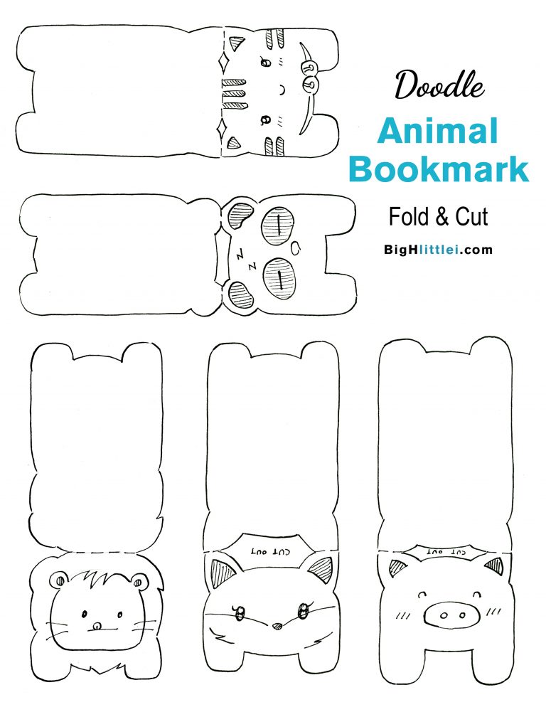 Kawaii Animal Bookmarks – Big H little i
